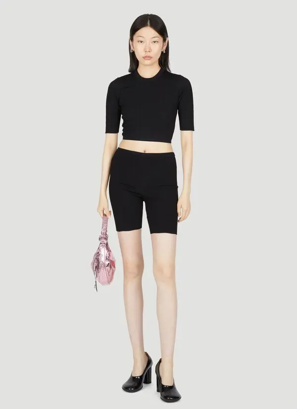 Rabanne Monogram Patterned Cropped Knitted Top