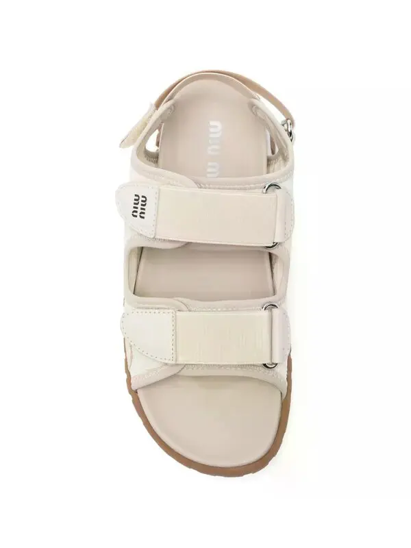 Miu Miu Touch-strap Sandals - Neutrals