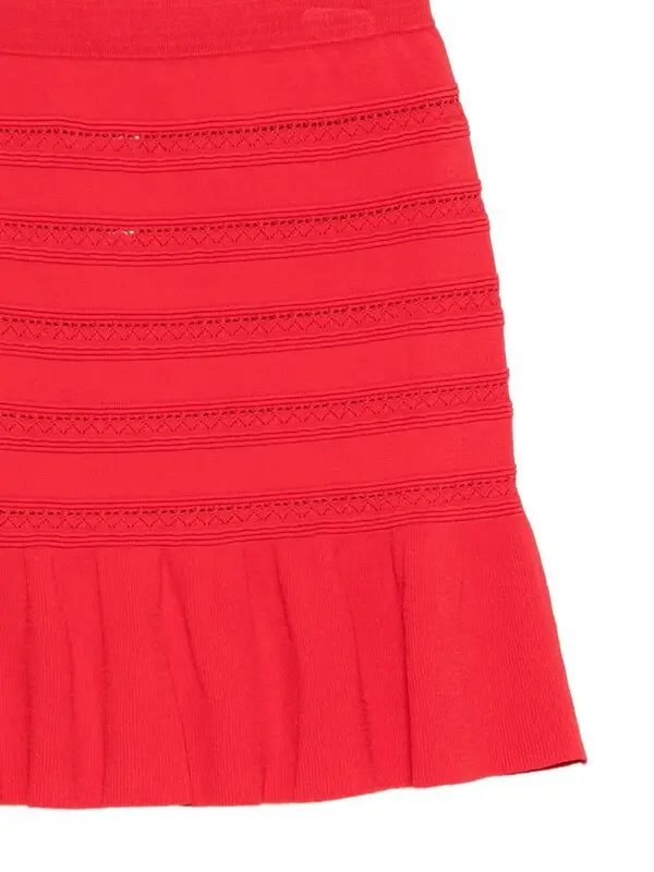 BLUGIRL Pointelle-knit Ruffled Midi Skirt