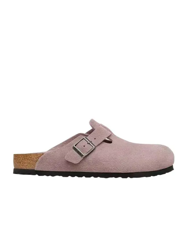 BIRKENSTOCK Boston Suede Clogs - Faded Purple