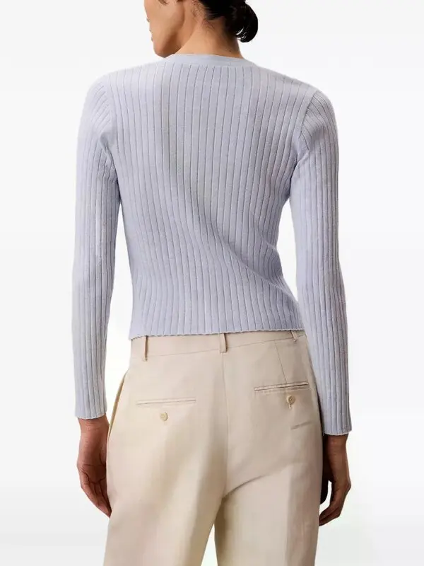 Calvin Klein Ribbed Knit Logo Patch Cardigan