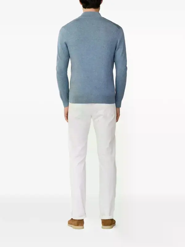 HACKETT Embroidered Quarter-zip Sweater