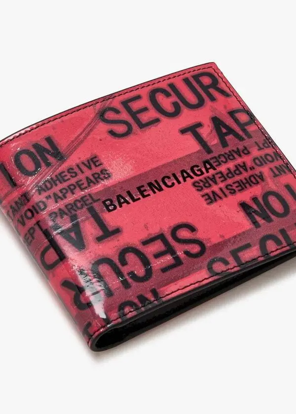 Balenciaga Tape Type Square Folded Wallet In Black