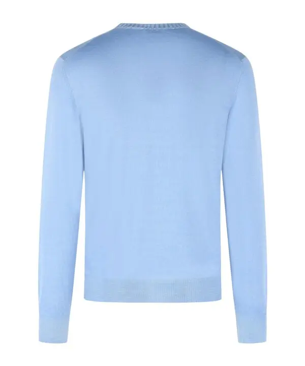 GRAN SASSO Ribbed Crew Neck Sweater - Lightblue