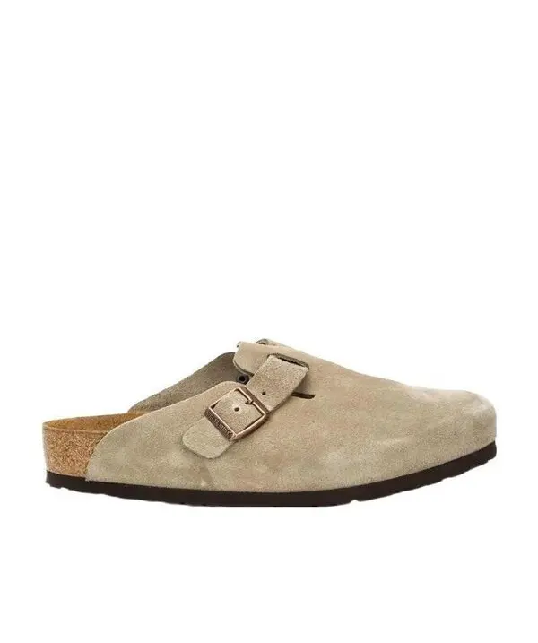 BIRKENSTOCK Boston Suede Slippers - Nude