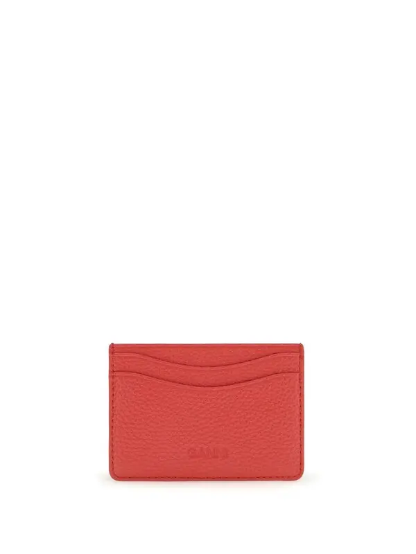 GANNI Bou Logo Cardholder - Red