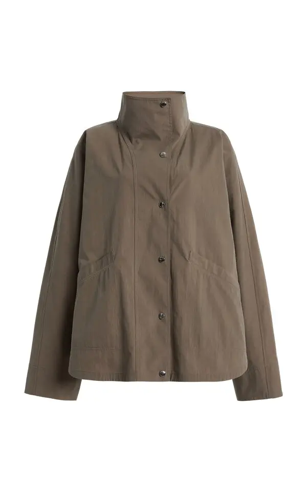 TOTEME Cotton-nylon Oversized Parachute Jacket With Funnel Neck - Green