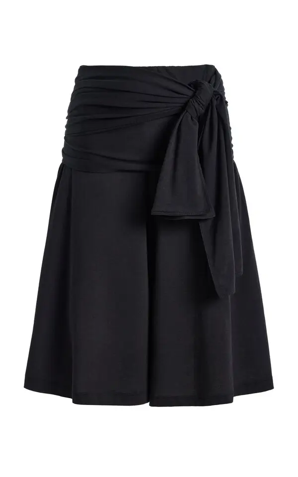 TOTEME Tie-detailed Jersey Culottes - Black