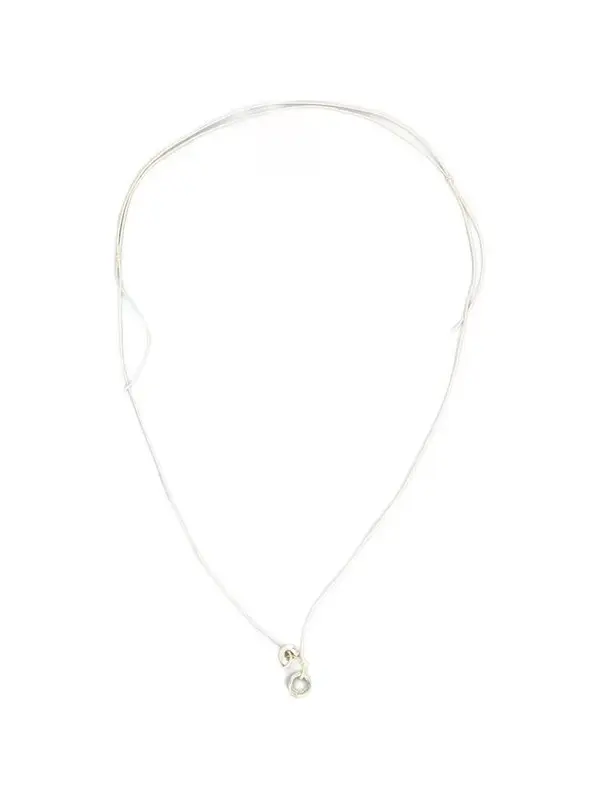 PAURA Hammered-effect Ring Pendant Necklace - Silver