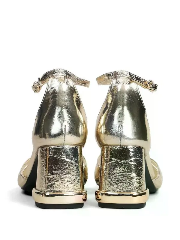 GOLD & ROUGE Metallic Crossover Sandals - Gold