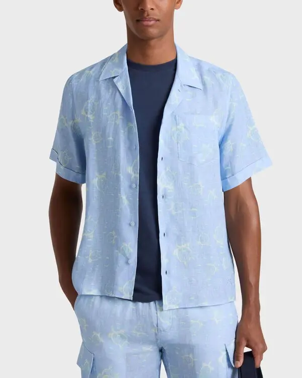 Vilebrequin Linen Bowling Shirt Bubble 3d Shirt Charli