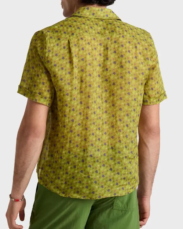 Vilebrequin Ramie Bowling Shirt Micro Ronde Des Tortues Shirt Courbis