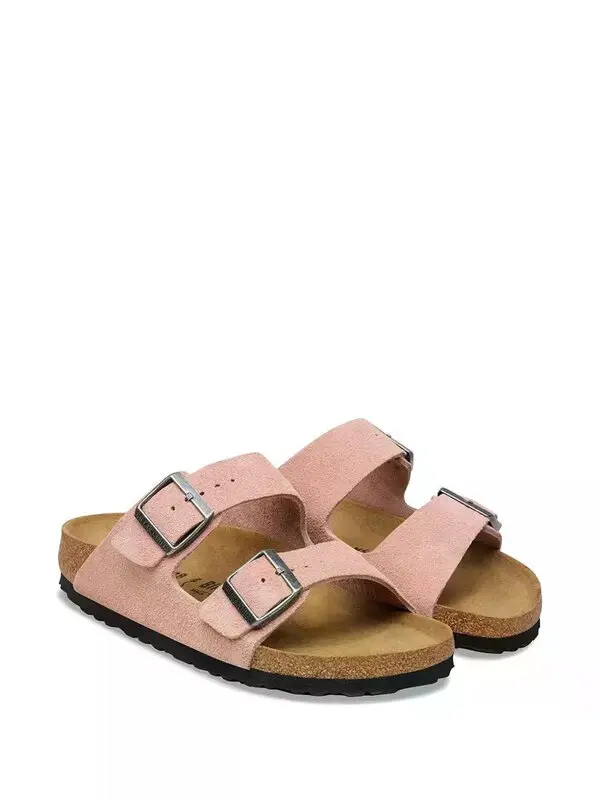 BIRKENSTOCK Arizona Buckled Suede Sandals - Pink