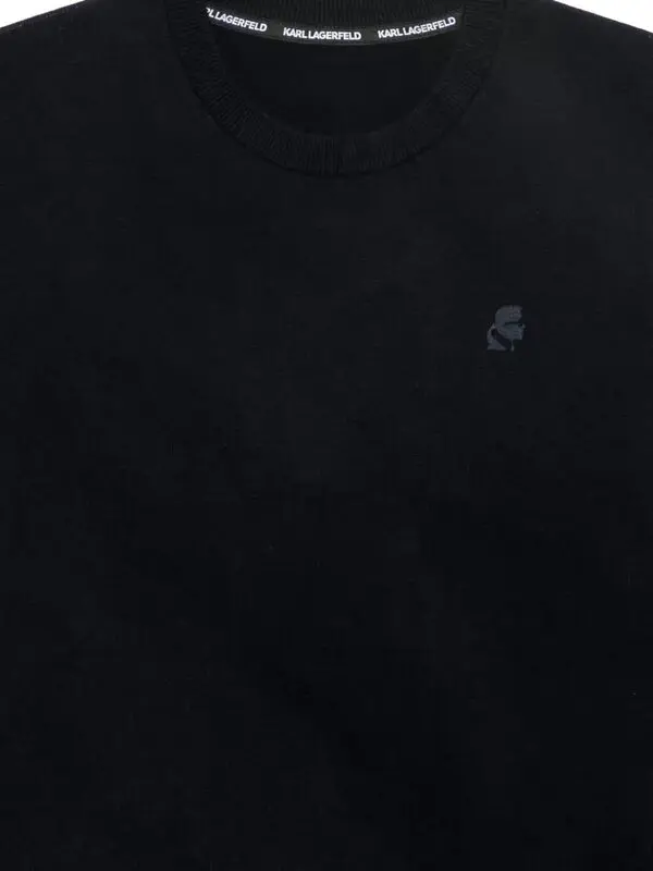 Karl Lagerfeld Logo Patch Crew Neck Sweater