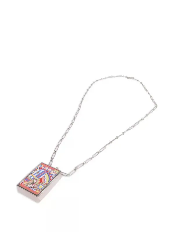 Hermès Enamel Locket Pendant Necklace