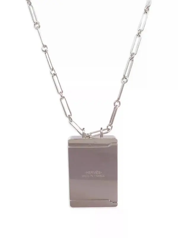 Hermès Enamel Locket Pendant Necklace