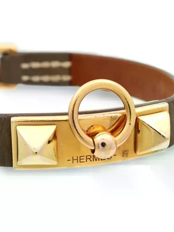 Hermès Rivale Leather Bracelet With -tone Hardware - Gold