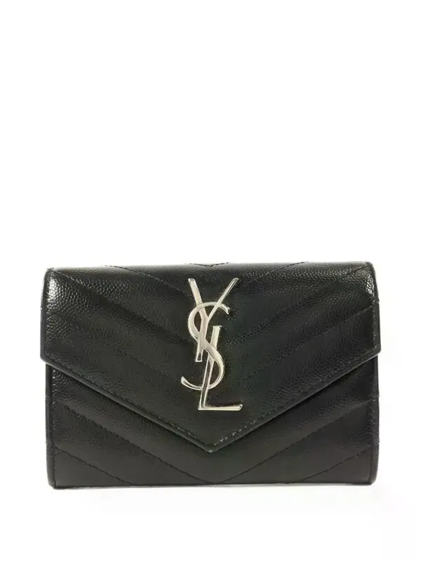 Saint Laurent Matelassé Envelope Wallet - Black