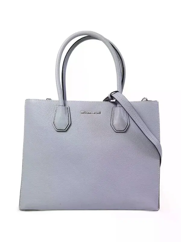 Michael Kors Logo Plaque Leather Tote Bag
