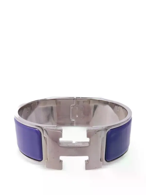 Hermès Clic-clac H Enamel Bracelet - Silver