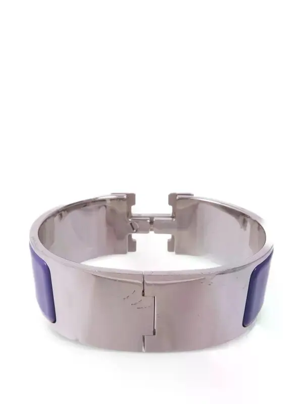 Hermès Clic-clac H Enamel Bracelet - Silver
