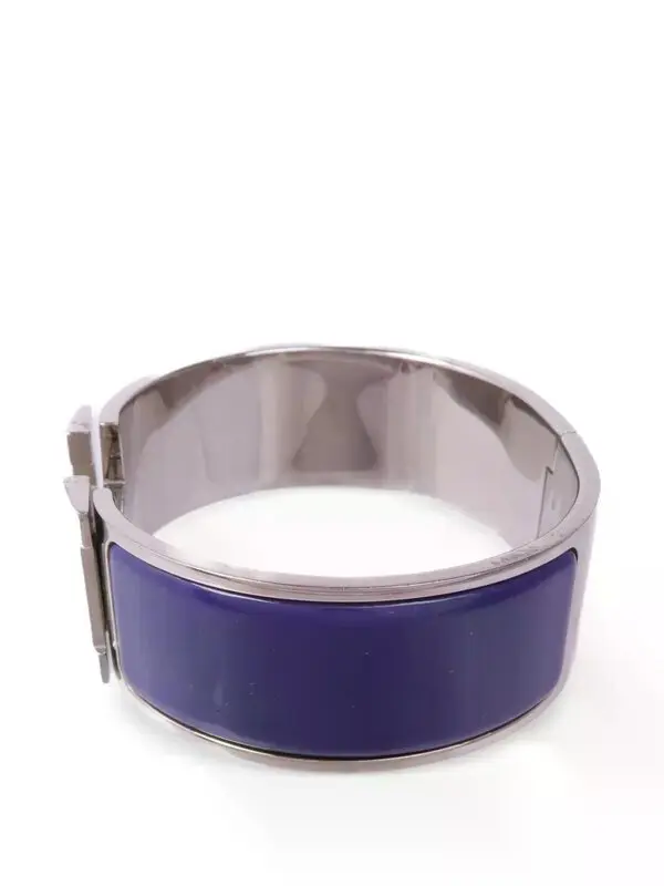 Hermès Clic-clac H Enamel Bracelet - Silver