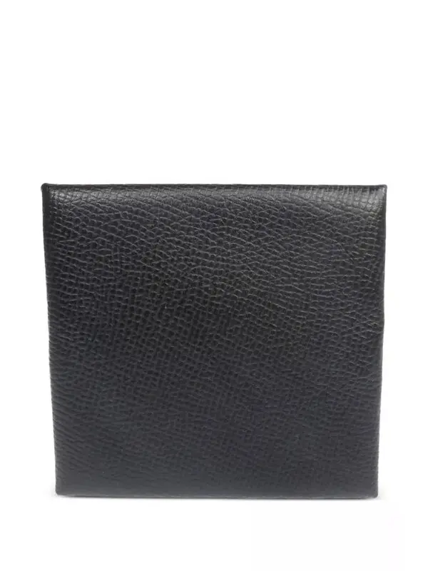 Hermès Bastia Leather Coin Purse - Black