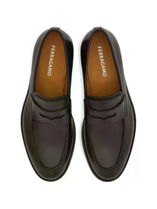 FERRAGAMO Stefano Calfskin Leather Loafers