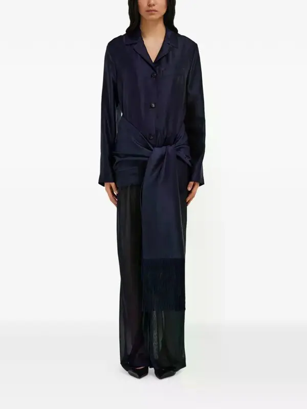 FERRAGAMO Silk Shirt Jacket With Sash