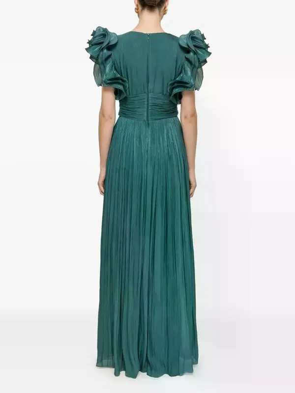 NISSA Ruffled Pleated Maxi Dress