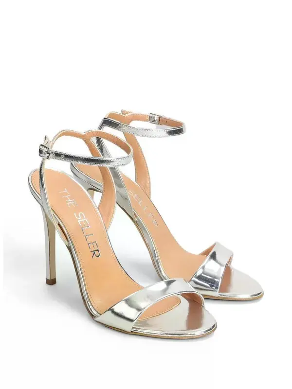THE SELLER Metallic Ankle-strap Stiletto Sandals - Silver