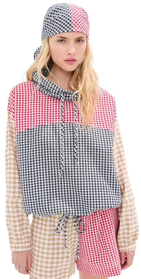 LE BOP Carson Anorak With Gingham Check Pattern - Multi Check