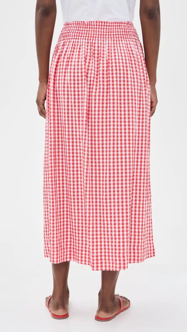 Splendid Gigi Gingham Midi Skirt - Firework/white