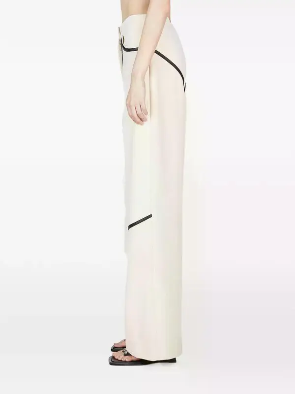 Paris Georgia Contrast-trim Straight Trousers