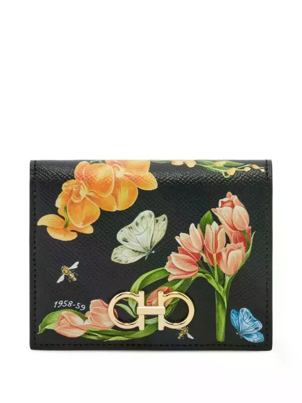 FERRAGAMO Gancini Compact Wallet - Black