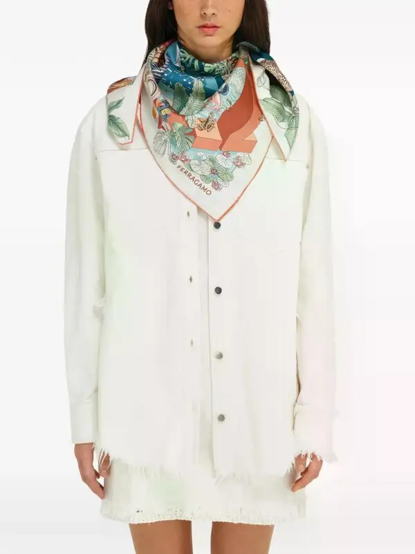 FERRAGAMO Jungle Party-print Silk Scarf