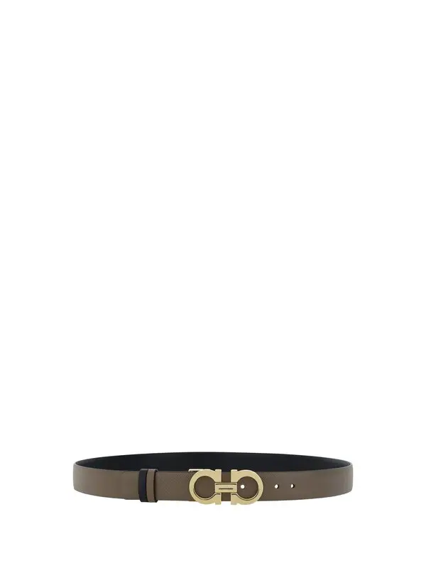 FERRAGAMO Reversible Leather Belt With Gancini Buckle