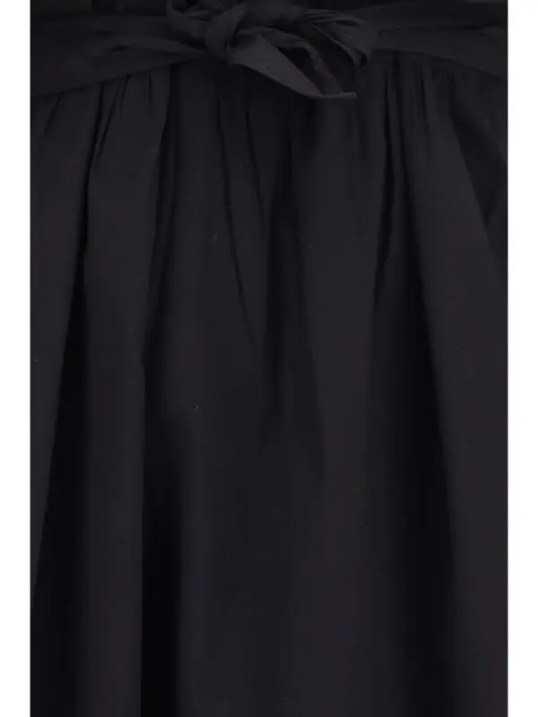 GANNI Midi Dress With Bows And Puff Shoulders
