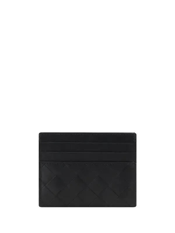 Bottega Veneta Card Holder With Iconic Intrecciato - Black