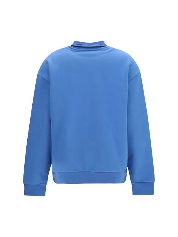 Miu Miu Crewneck Sweatshirt With Embroidered Logo And Collared Neckline