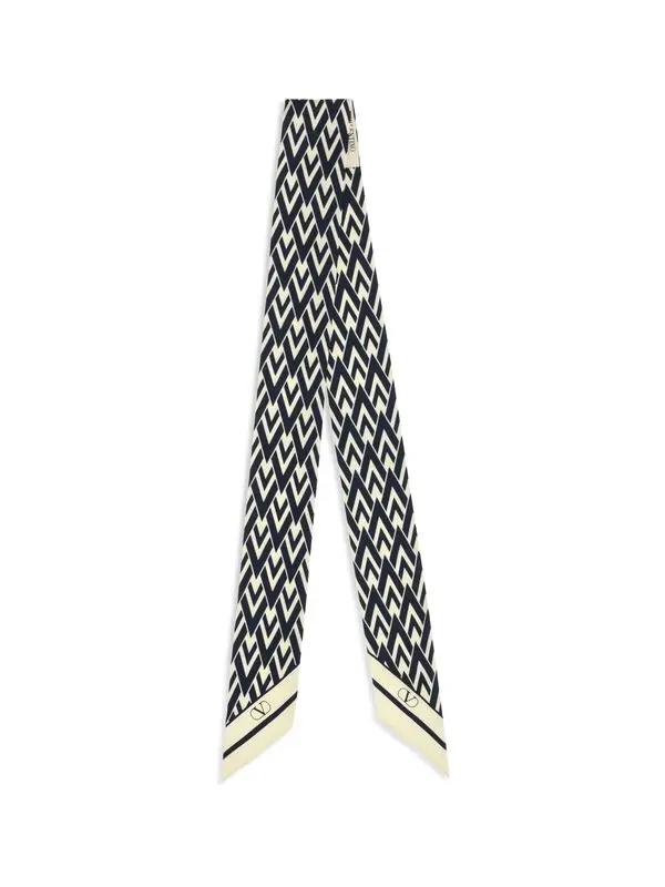 Valentino Garavani Twill Tout La V Scarf - Blue