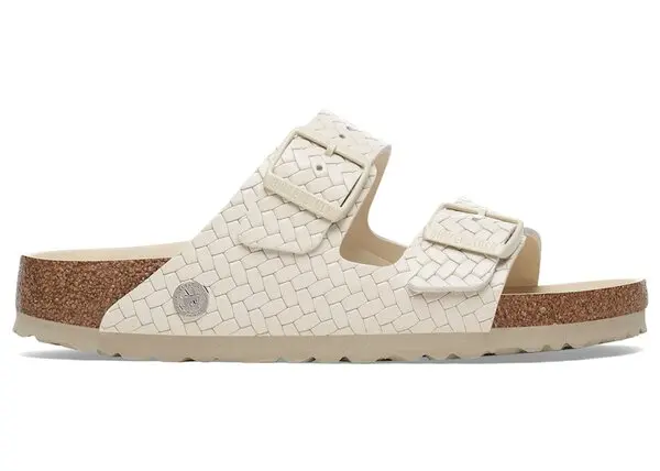 BIRKENSTOCK Arizona Leather Woven Embossed - Ecru