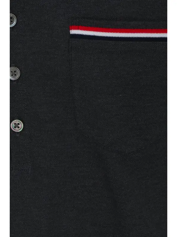Thom Browne Short Sleeves Polo - Gray