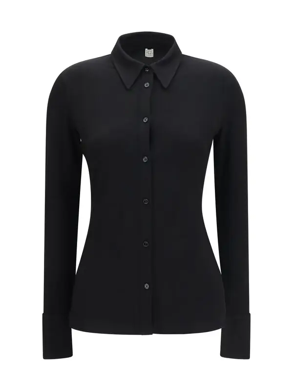 TOTEME Viscose Shirt With High Cuffs - Black