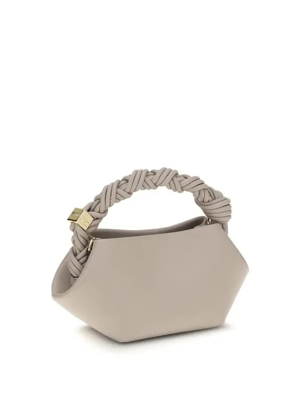 GANNI Bou Mini Handbag With Knotted Top Handle - Gray