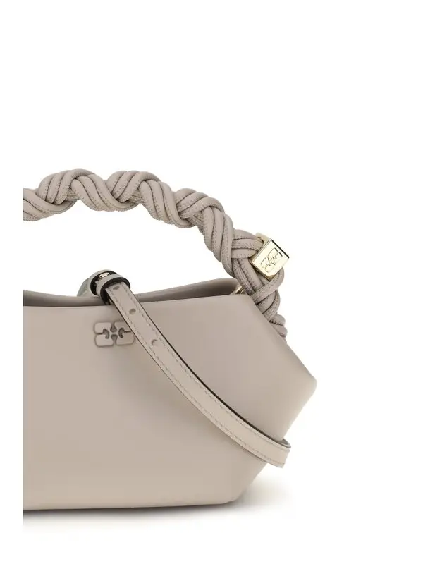 GANNI Bou Mini Handbag With Knotted Top Handle - Gray