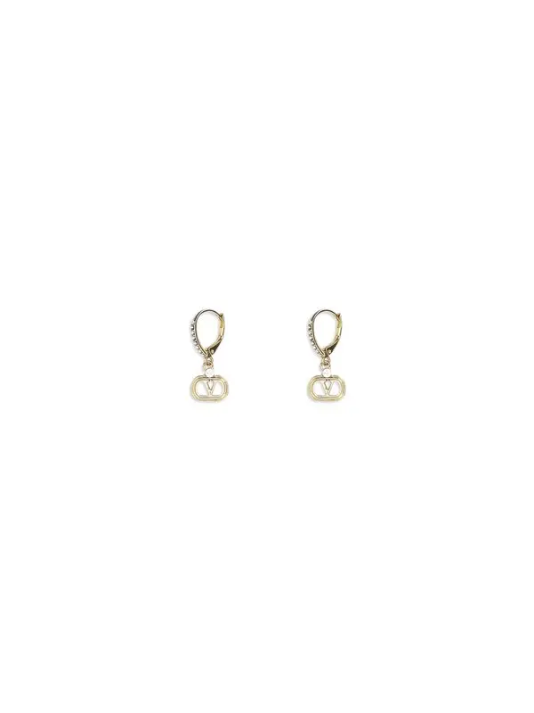 Valentino Garavani Ovalette Earrings In Metal And Swarovski® Crystals - Gold