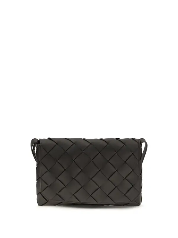 Bottega Veneta Large Diago Shoulder Bag In Intreccio Leather - Brown