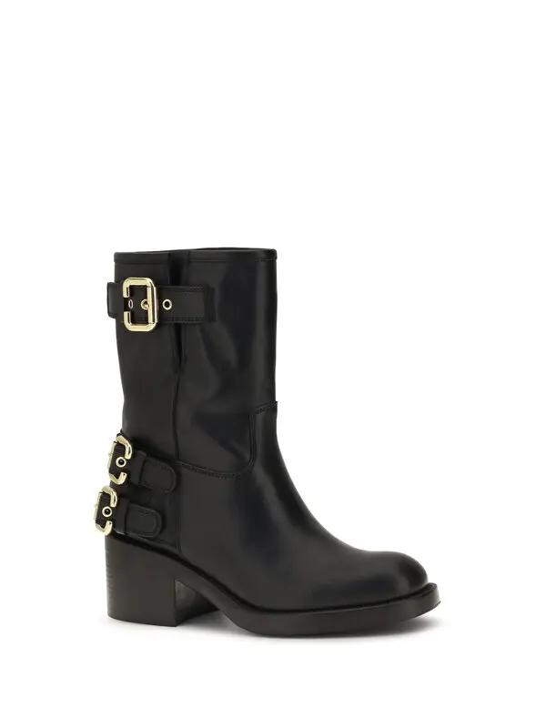 Chloé Dakota Buckled Leather Ankle Boots - Black