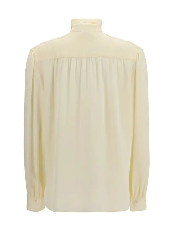 Chloé Bow Blouse With Embroidered Shoulders - Multicolor